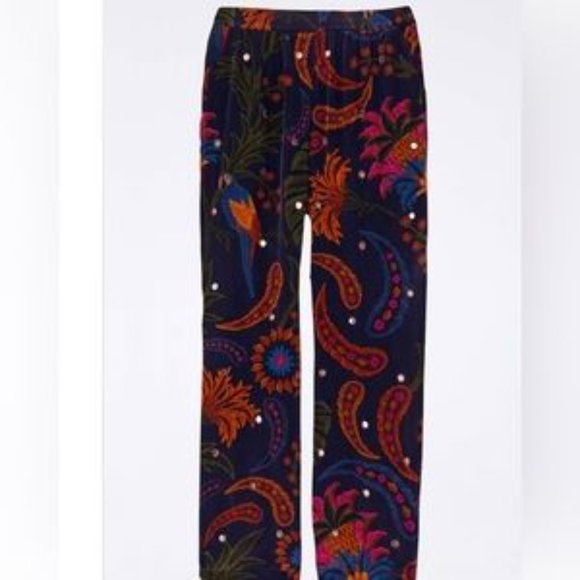 FARM Rio | Pants & Jumpsuits | Farm Rio The Navy Tropical Tapestry ...